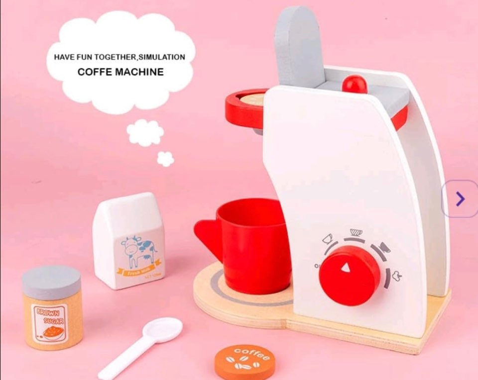 Wooden Coffee Maker Kitchen playset | kids roleplay toy set - ToyArtsy